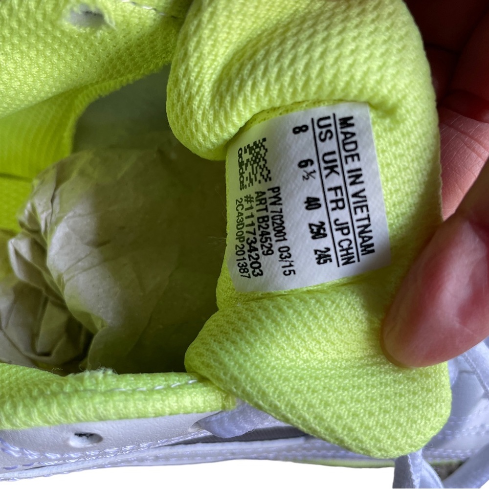 Adidas Sonic Attack White And Lime Green Tennis Shoes… - Gem